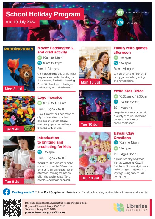 Library School Holiday Program July 2024 :: Port Stephens